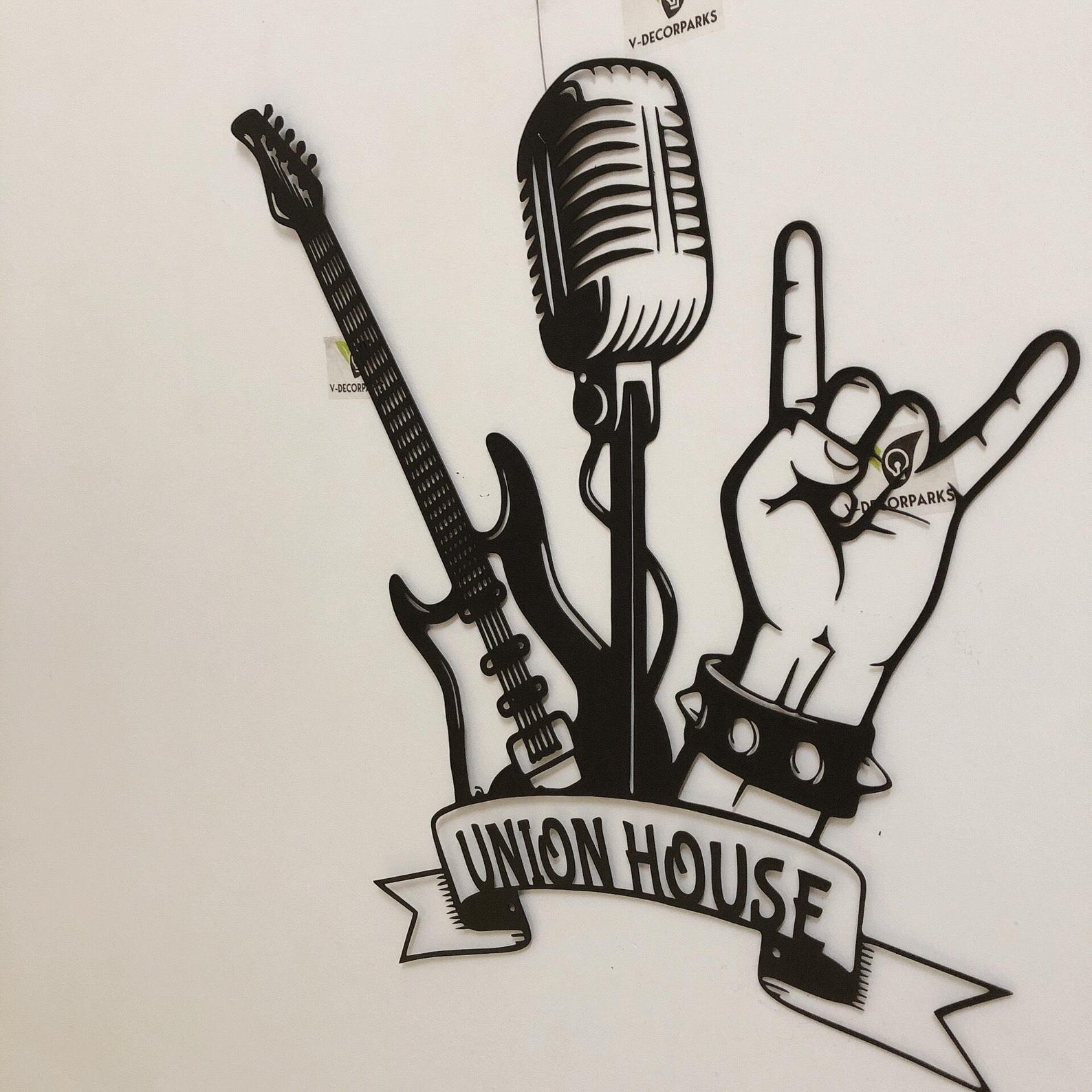 Custom Rock N Roll Metal Sign, Guitar Metal Wall Art, Guitarist Gift ...