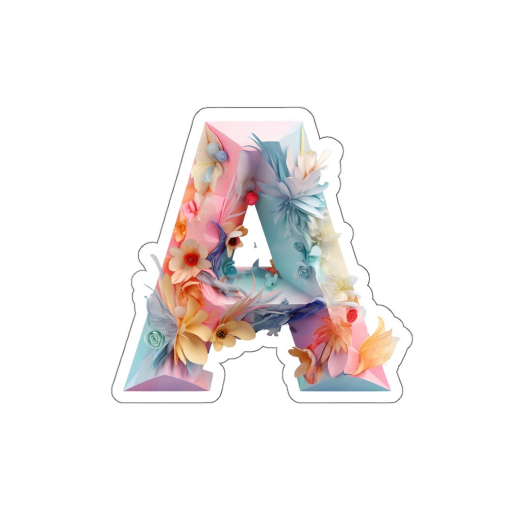 Letter A Pastel Color Kiss-cut Stickers, Letter A Sticker - Etsy