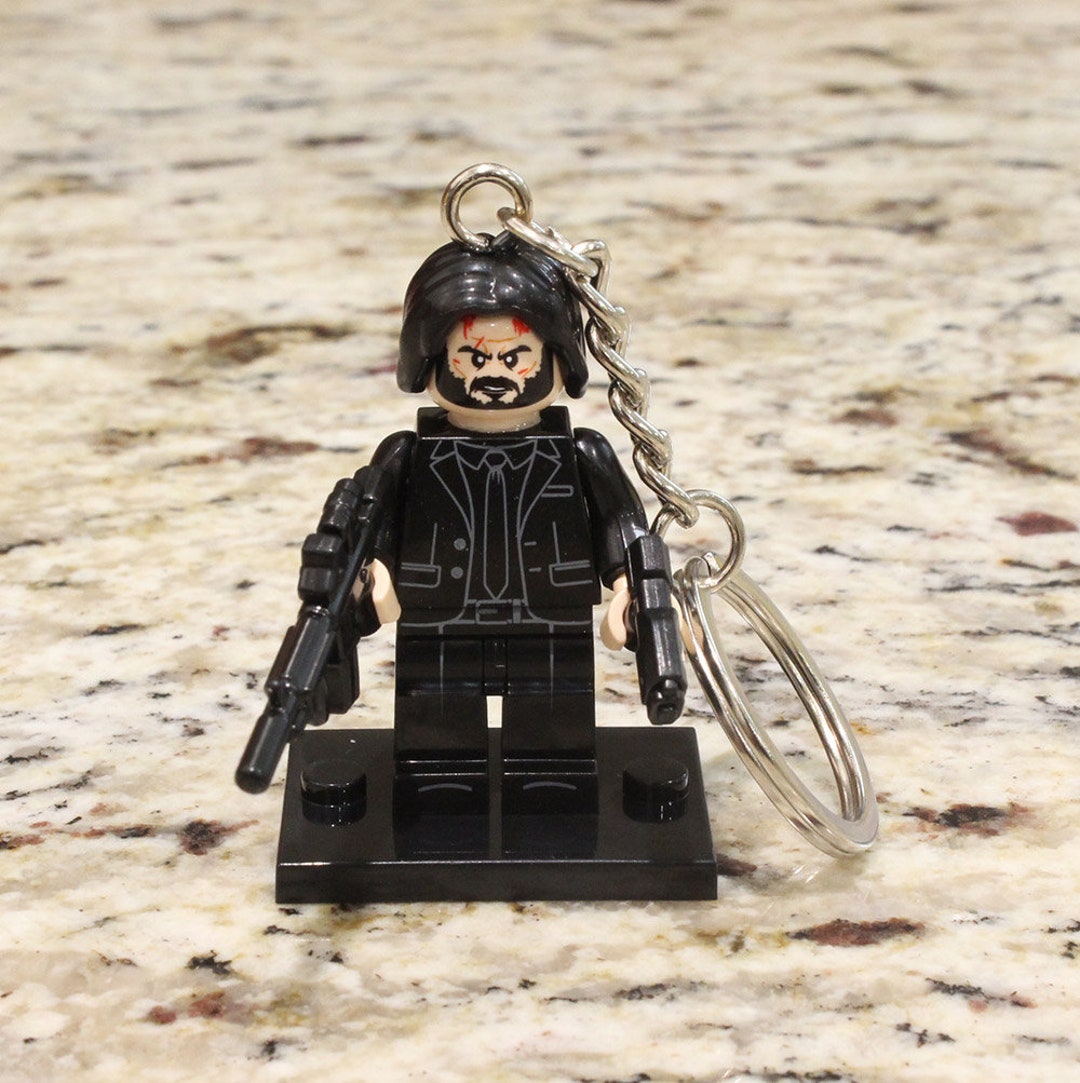 Custom Fan Made John Wick Keanu Reeves Mini-fig Keychain , Backpack ...