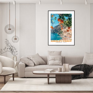 Italian Landscape Art Poster of the Amalfi Coast. - Etsy