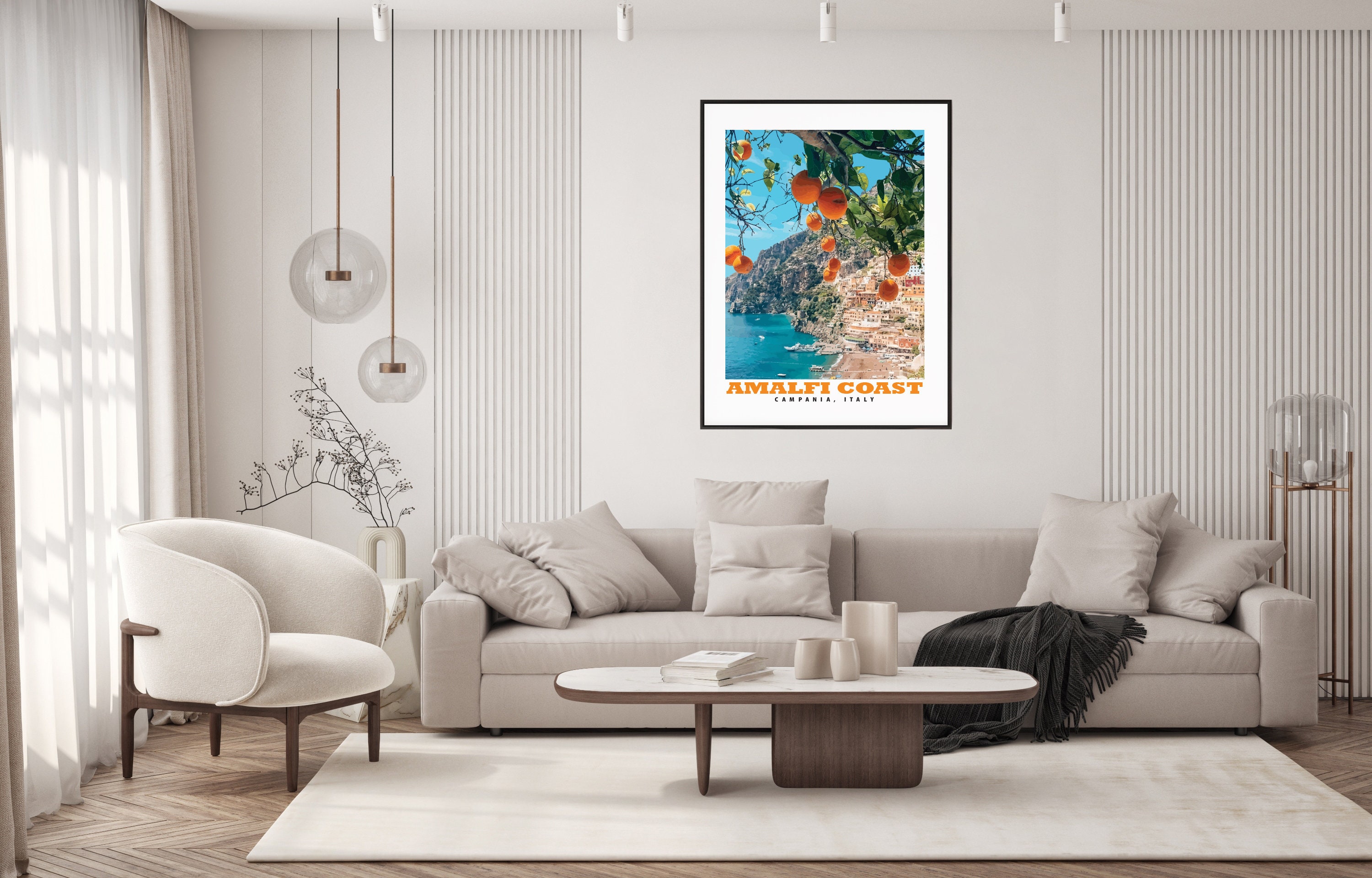 Italian Landscape Art Poster of the Amalfi Coast. - Etsy
