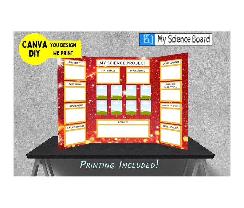 Science Fair Tri-fold Display You Design & We Print Only 24.99 - Etsy