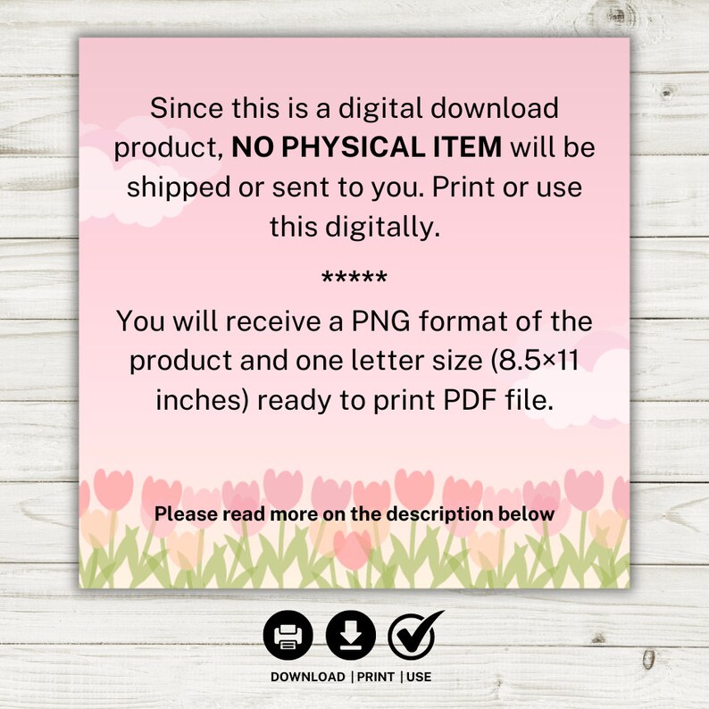 Printable Pink Tulips Memo Pad, Cute Printable Memo Pad, Cute Notepad ...