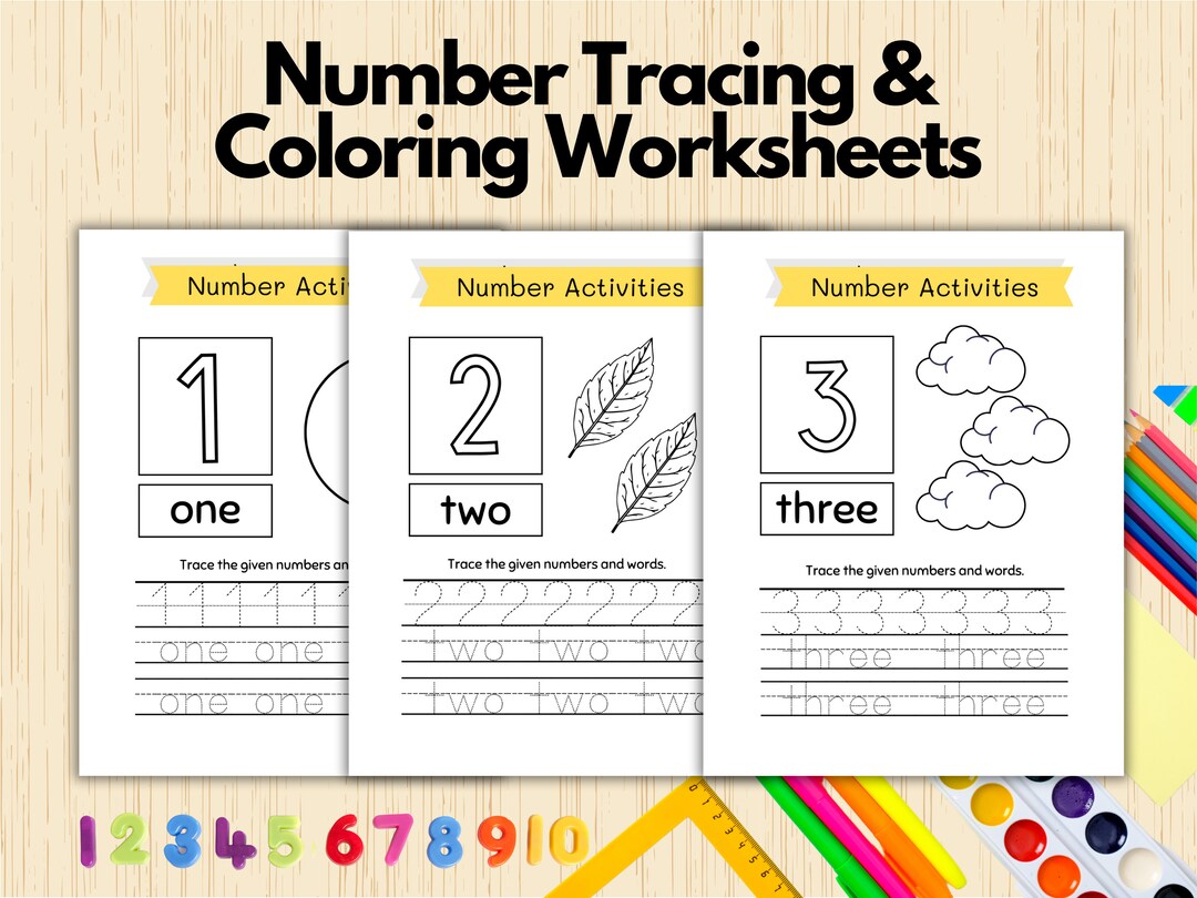 Printable Preschool Number Worksheets, Tracing and Coloring Worksheet ...