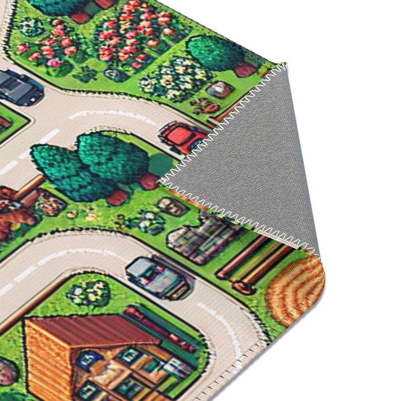 8-bit Adventureland Kids Area Play Rug Pixelated Landscape, Country ...