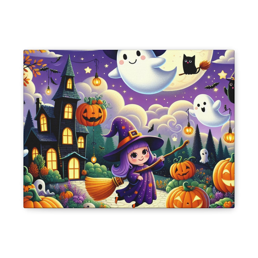Whimsical Halloween Wall Art Friendly Ghosts Playful - Etsy