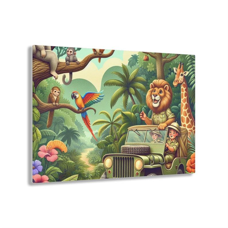 Vintage Jungle Safari Kids Wall Art Nostalgic Retro - Etsy