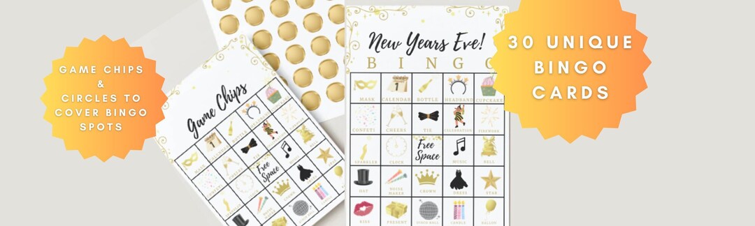Bingo New Years Eve, Printable New Year's Bingo, Bingo for Kids, New ...