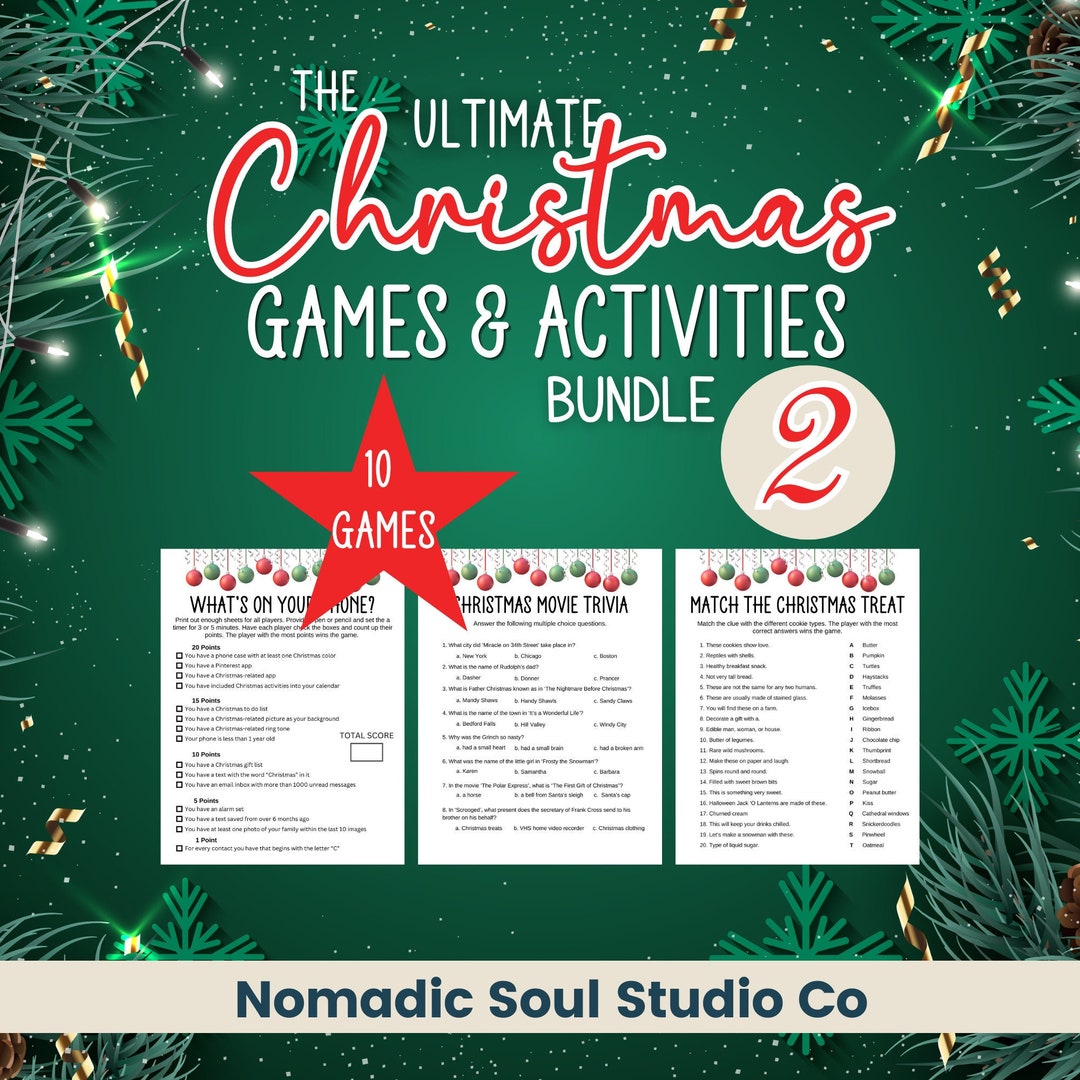 Ultimate Christmas Games Activities Bundle 2 Printable Holiday - Etsy
