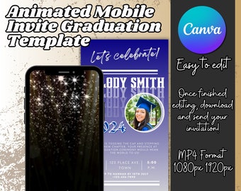 Graduation Invitation Template Canva Editable Graduate - Etsy