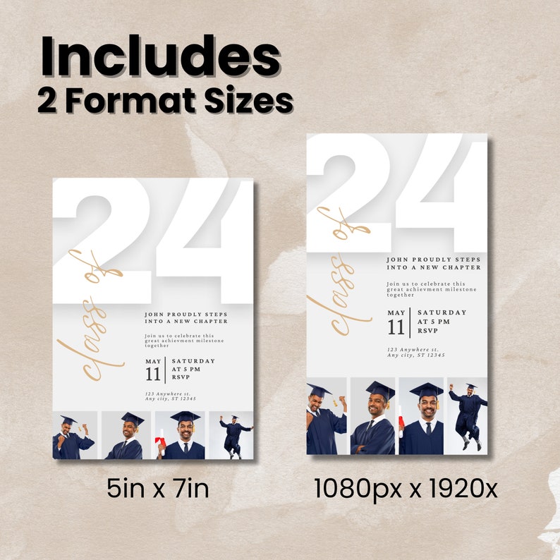 Graduation Invitation Template Canva Editable Graduate - Etsy