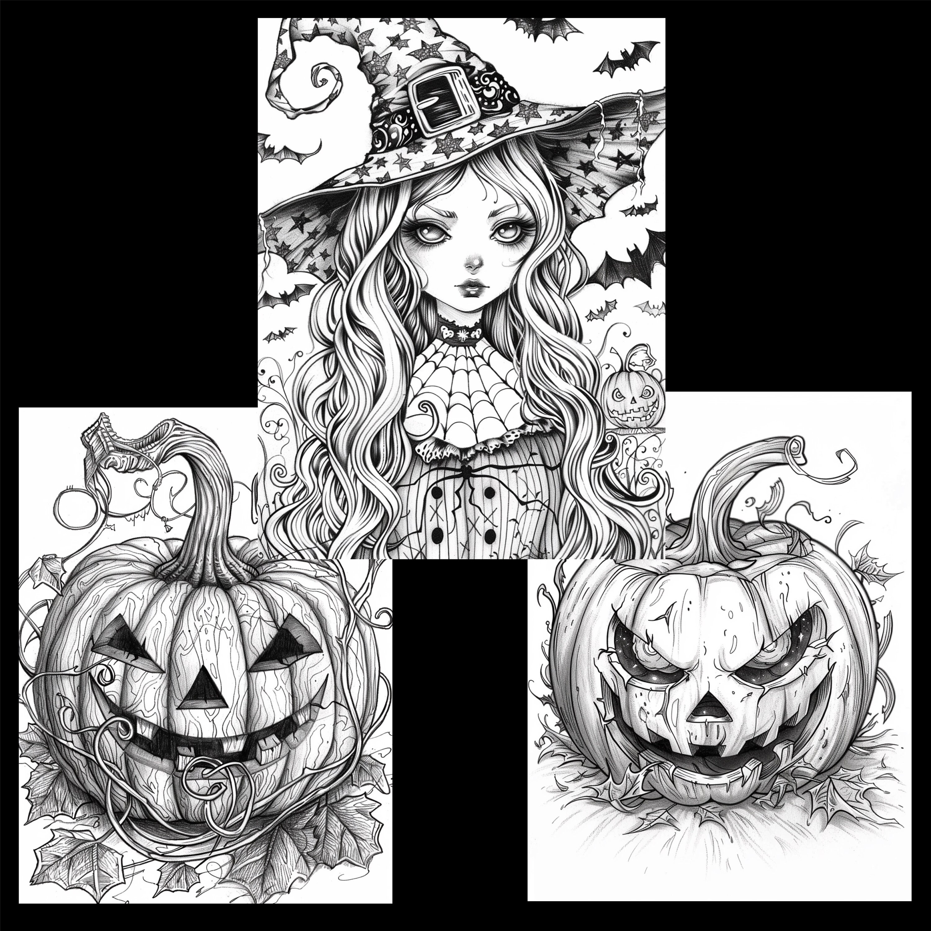 Spooky Coloring Book 15 Pages of Halloween Vibes for Kids and Adults ...