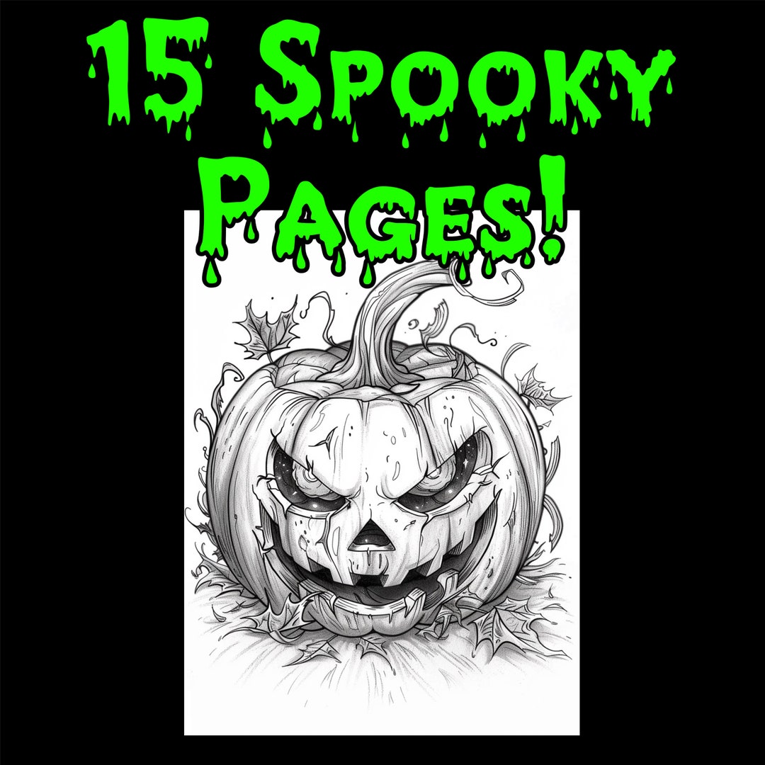 Spooky Coloring Book 15 Pages of Halloween Vibes for Kids and Adults ...