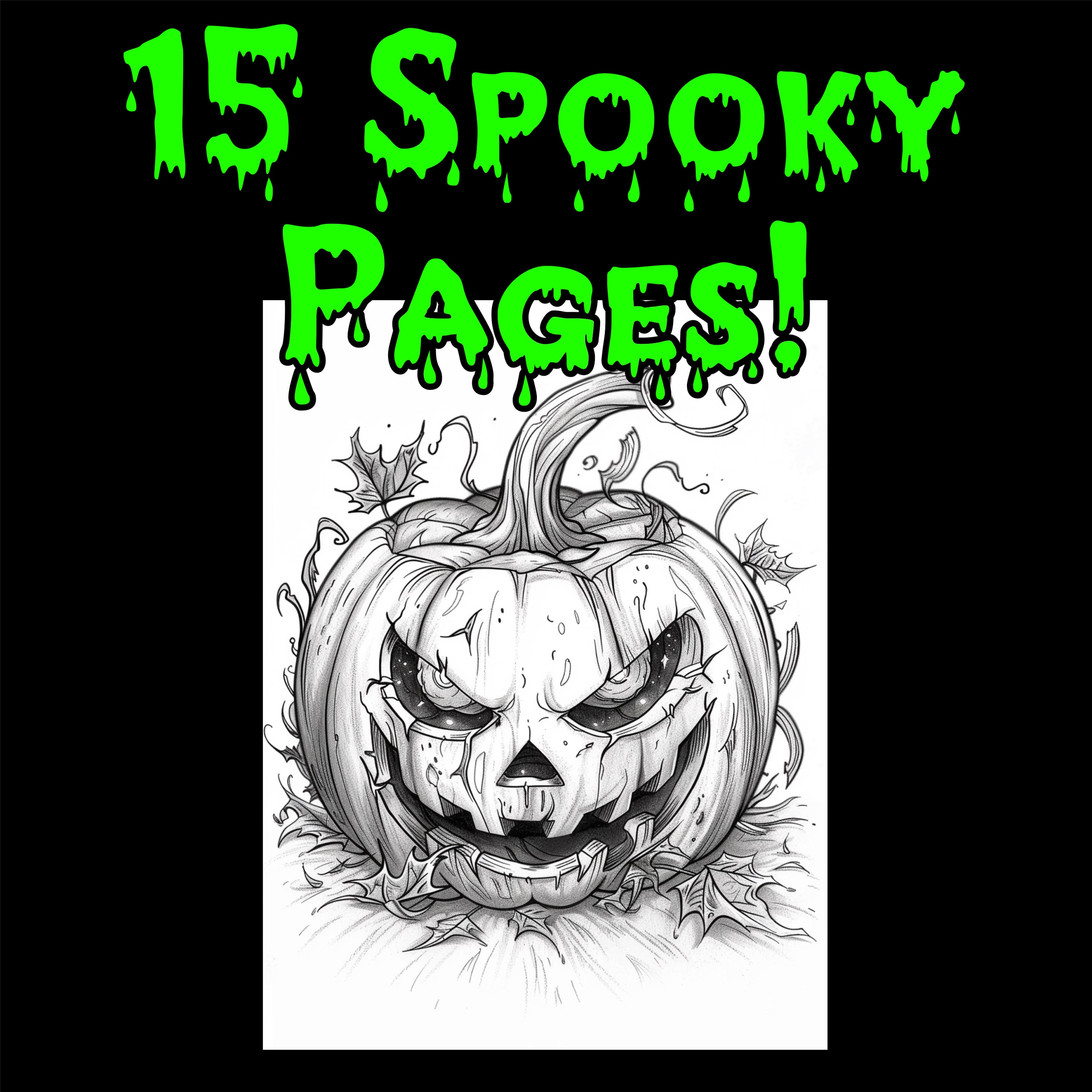Spooky Coloring Book 15 Pages of Halloween Vibes for Kids and Adults ...