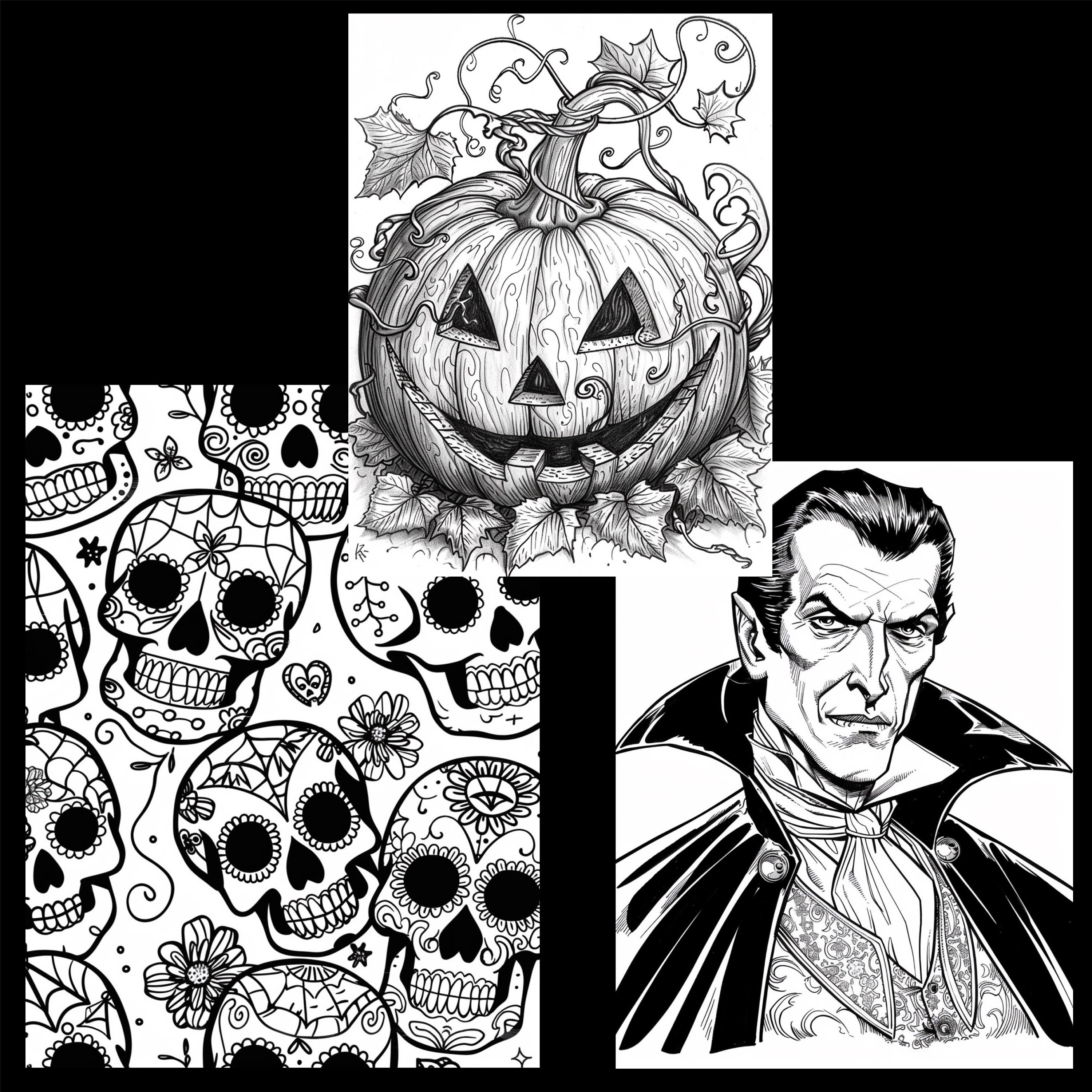 Spooky Coloring Book 15 Pages of Halloween Vibes for Kids and Adults ...