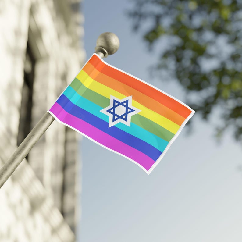 Israeli and Jewish LGBTQ Pride Flag With Star of David Gay Pride ...