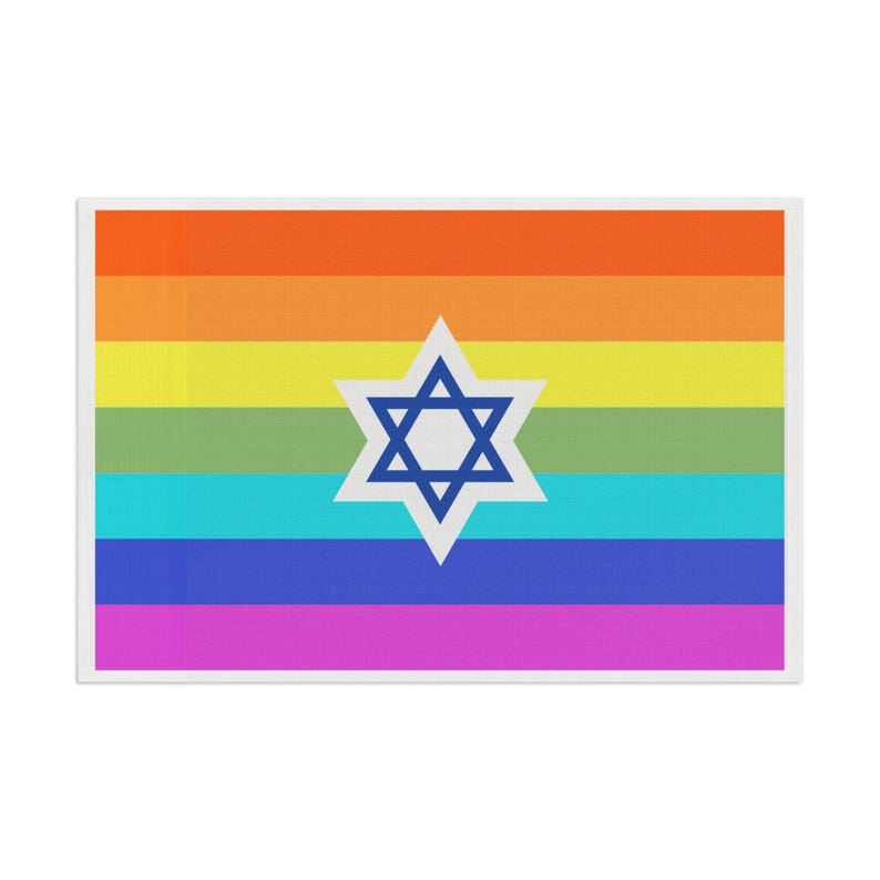 Israeli and Jewish LGBTQ Pride Flag With Star of David Gay Pride ...