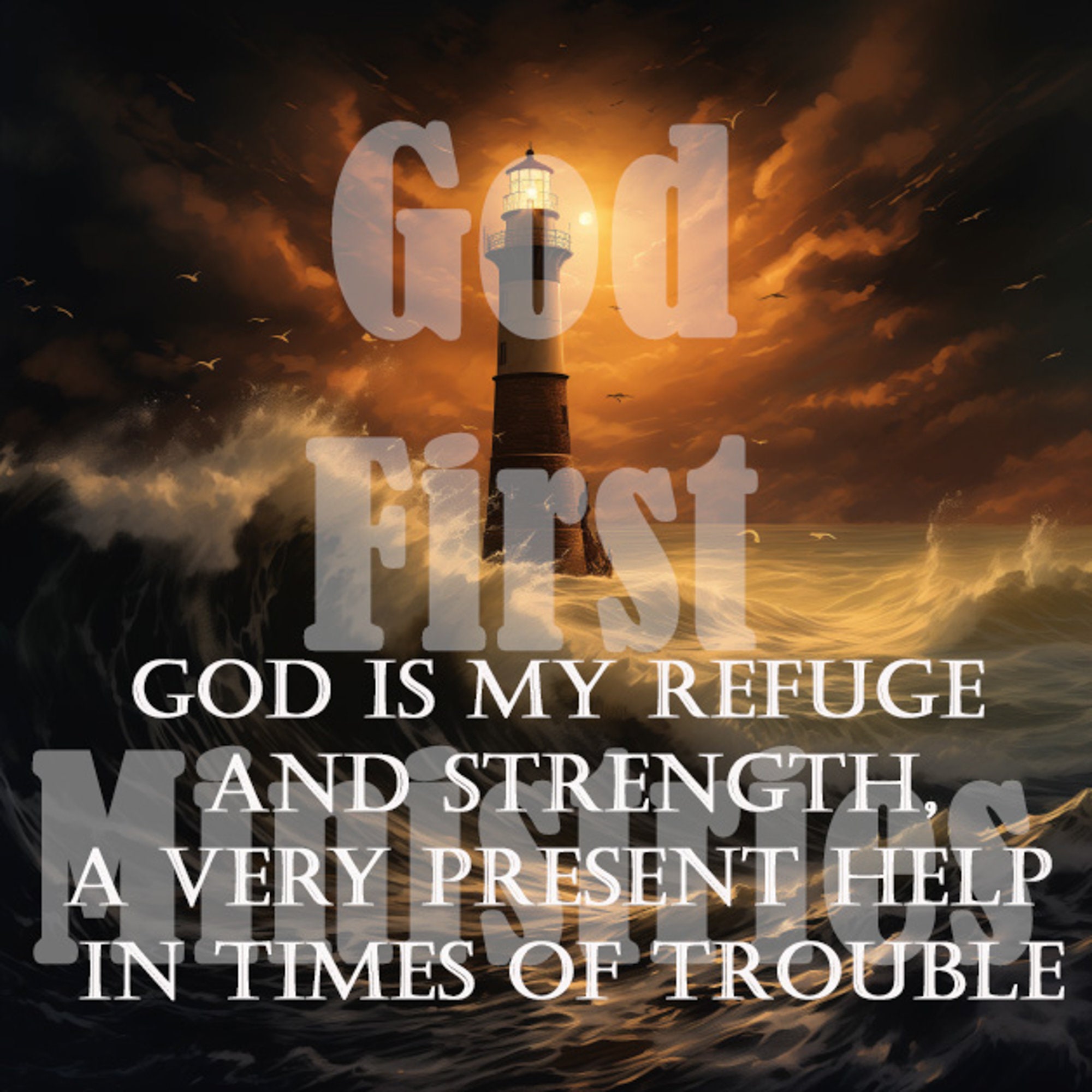 God is My Refuge - Christian Digital Artwork for Desktop Wallpaper, E ...