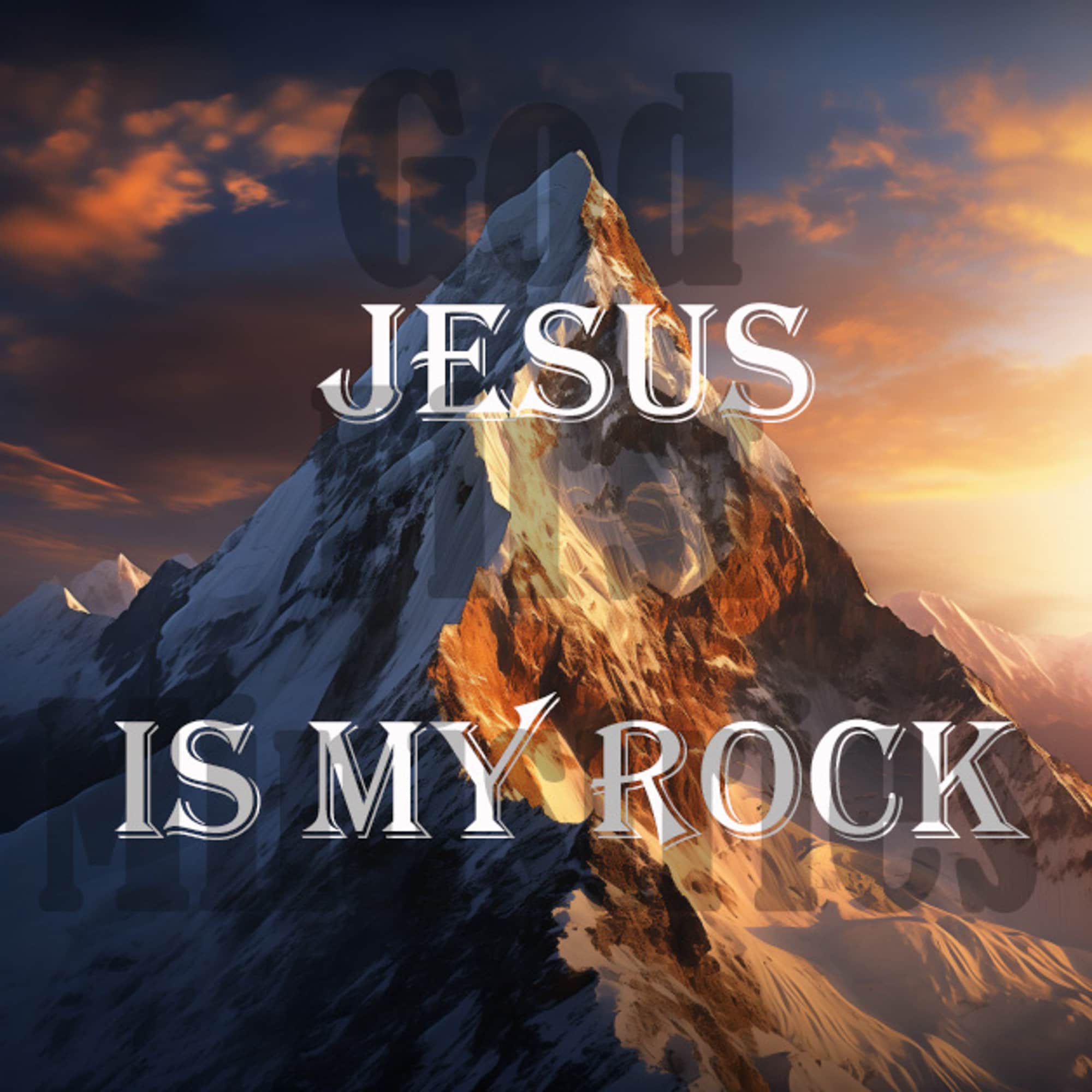 Jesus is My Rock Christian Digital Artwork for Desktop Wallpaper, E ...
