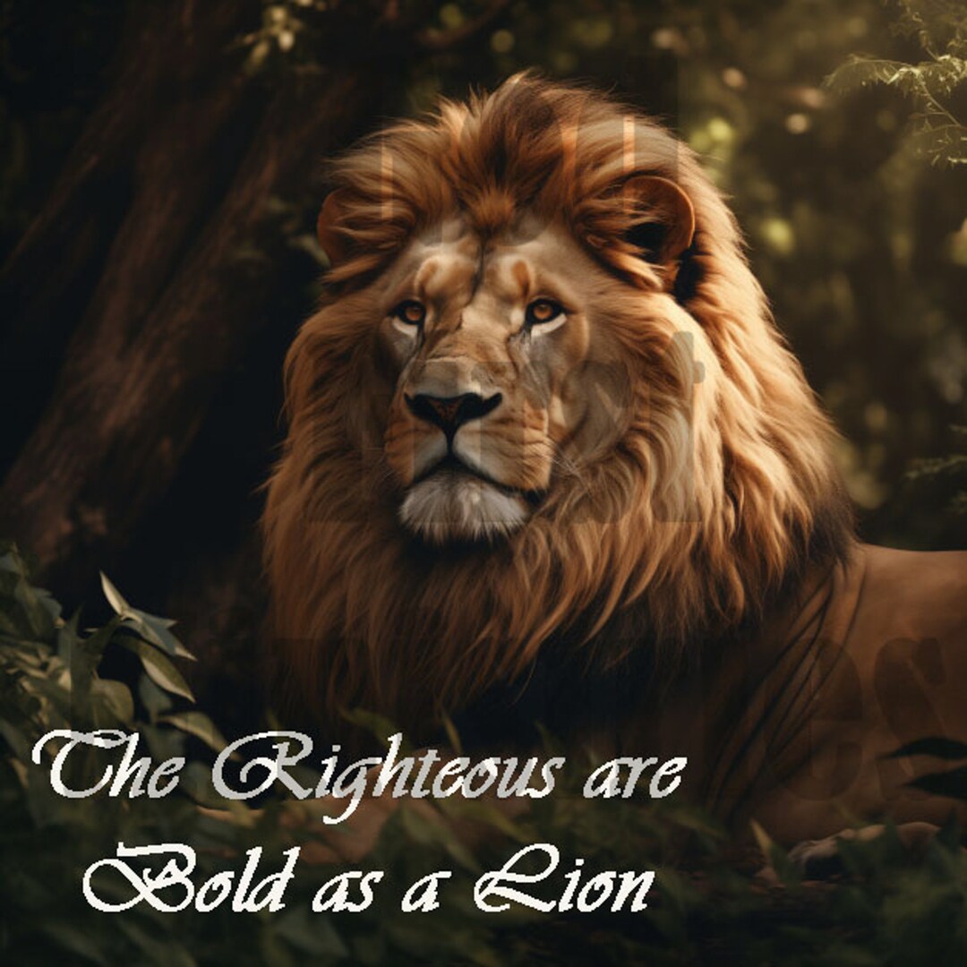 The Righteous Are Bold as a Lion - Christian Digital Artwork for ...