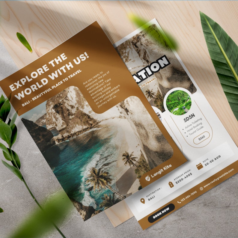 Tour Travel Flayer Template Canva, Travel Brochure Canva Design, Tour ...