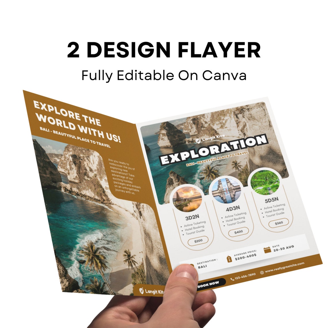 Tour Travel Flayer Template Canva, Travel Brochure Canva Design, Tour ...