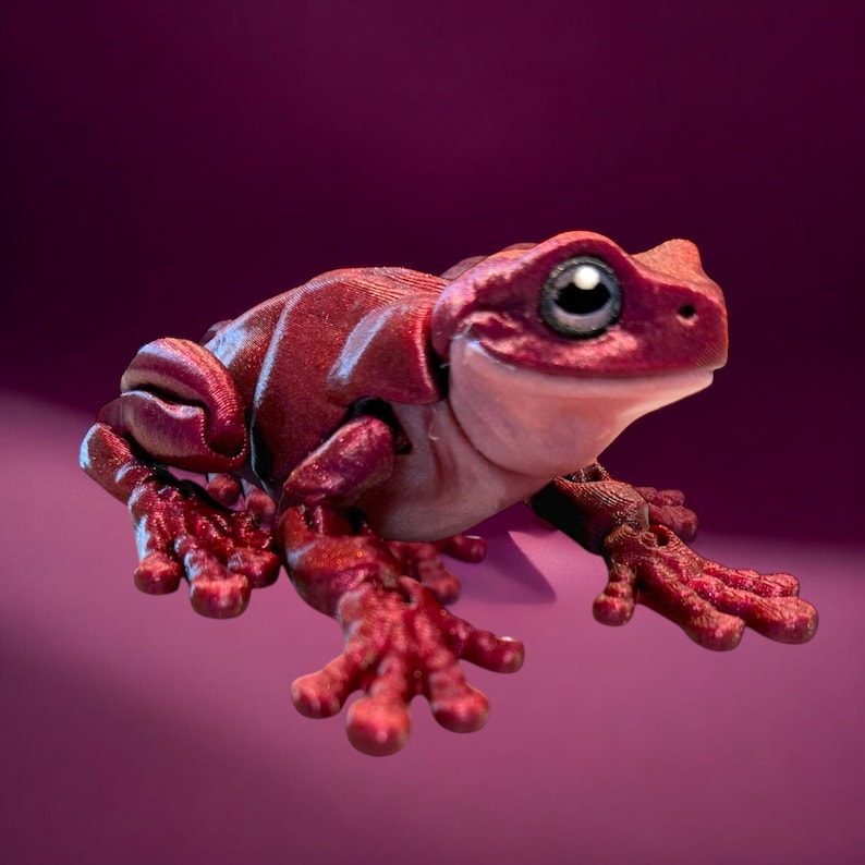 3D Print Whites Tree Frog Figurine | Plastic PLA Articulating Fidget ...