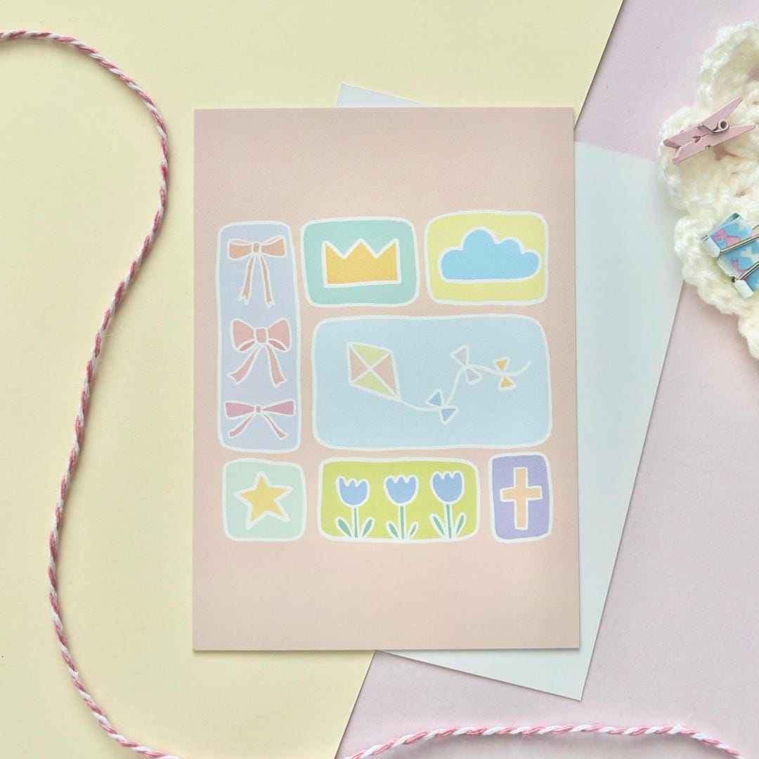 Cute Spring Icons Art Print | A6 Art Print 350gsm Matte | Cute ...