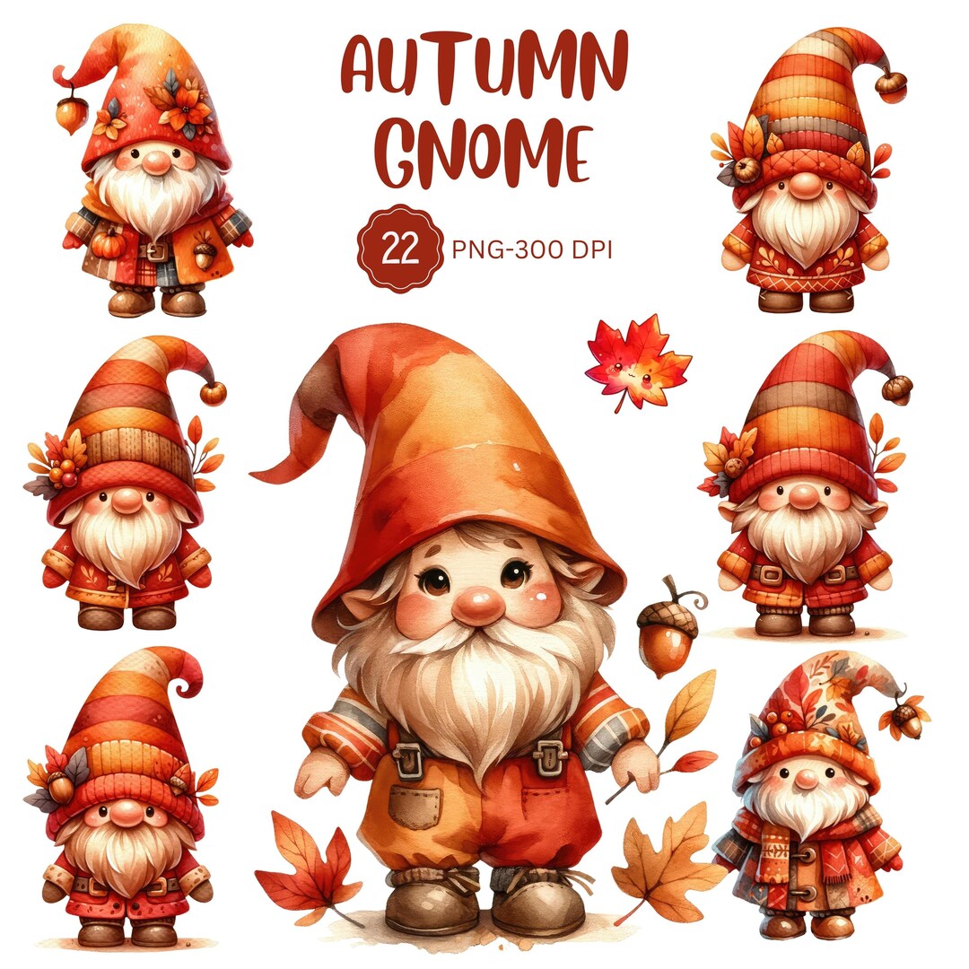 Autumn Gnome Clipart Fall Gnome Png Pumpkin Png Fall Png - Etsy