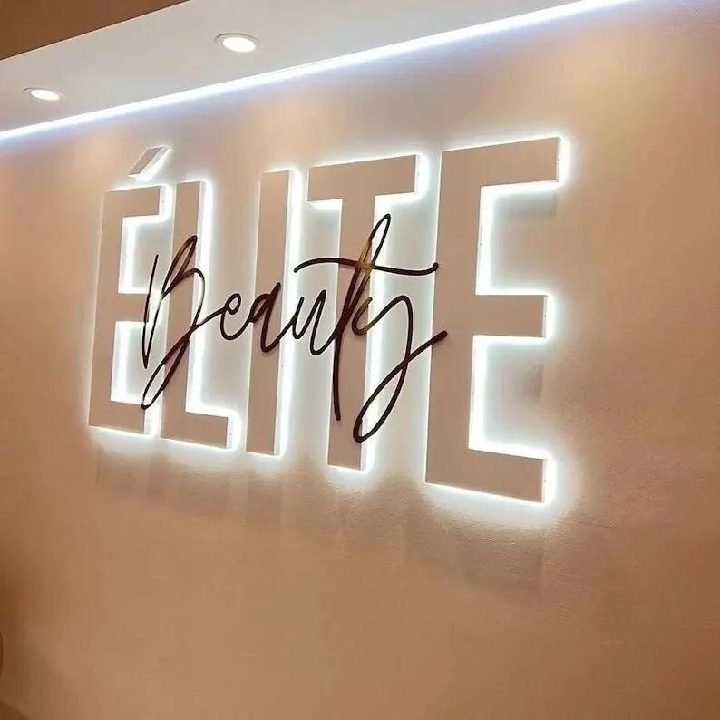 Illuminated Business Signage Reception Office Lobby Led Sign Custom 3D ...