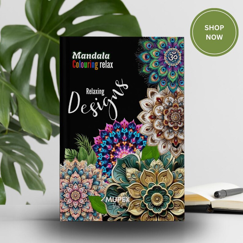 60pages Mandala Coloring Book, Printable Adult Coloring Pages, Instant ...