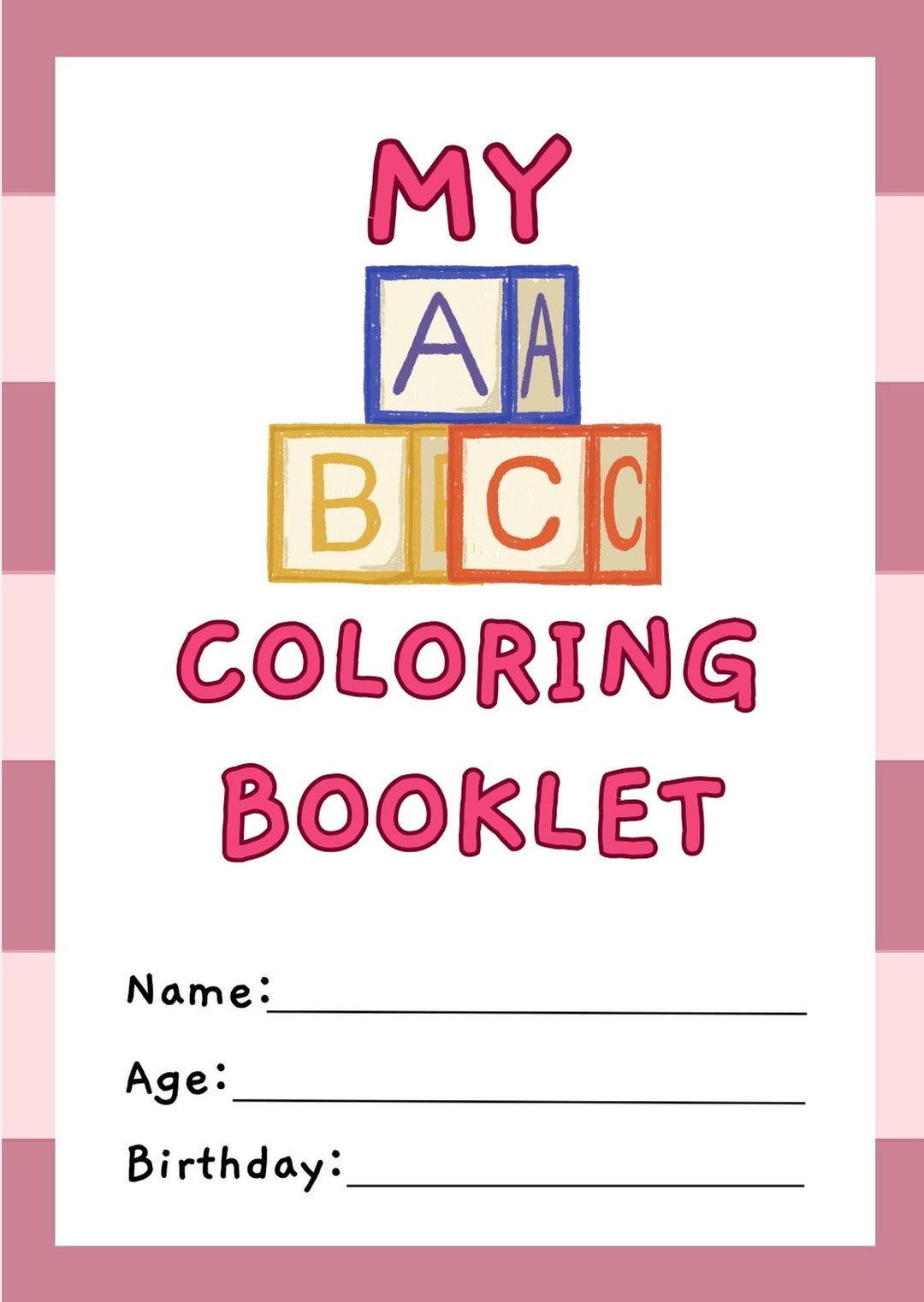 Children's ABC'S Coloring Book Teaching Creativity Imagination Crayon ...