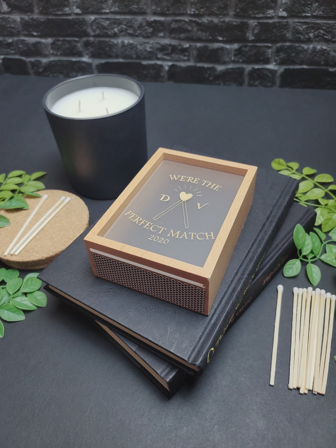 Personalized Gift Match Box Luxury Match Box Frosted Black Acrylic ...