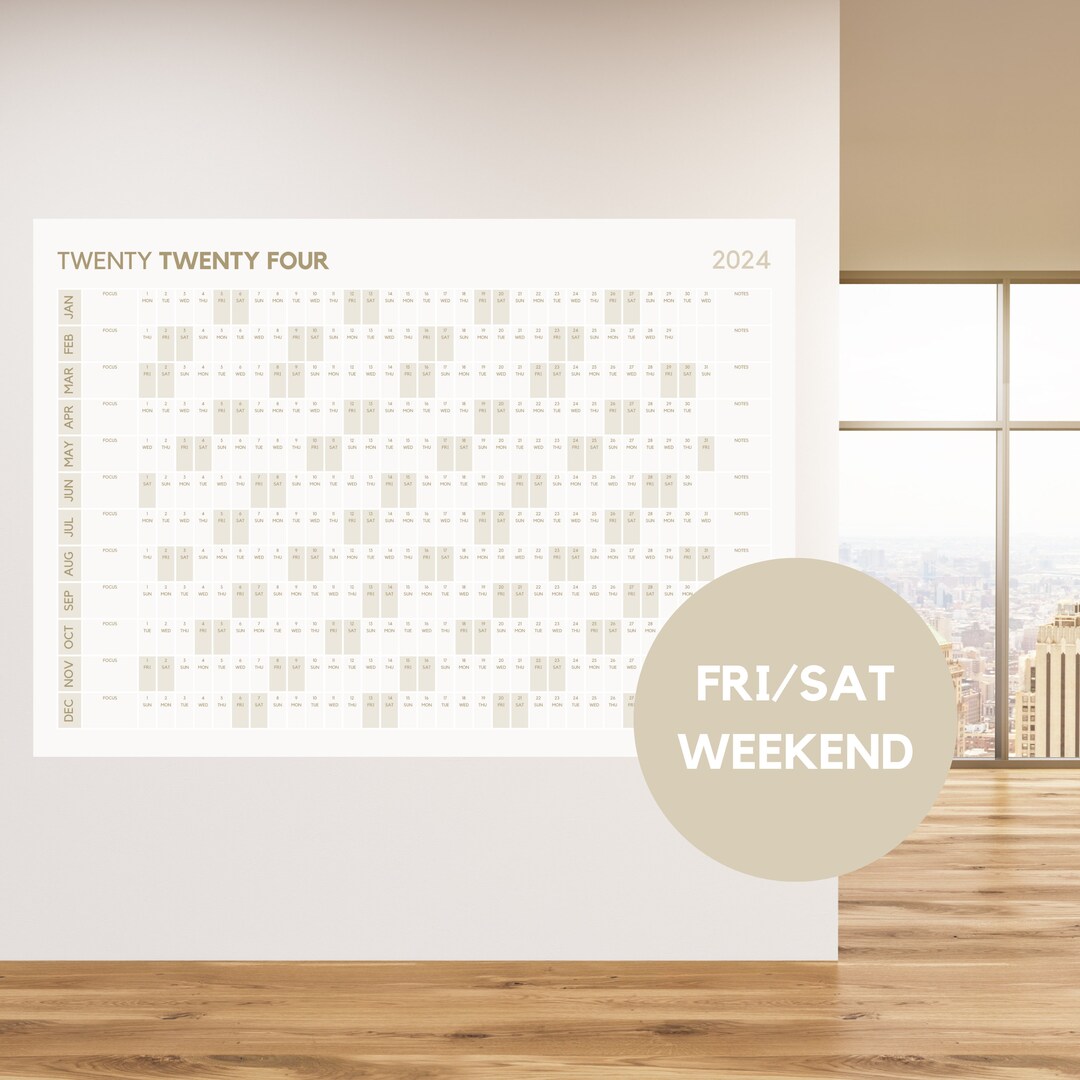 2024 Giant Wall Calendar FRI/SAT Weekends, Middle Eastern & Arab ...