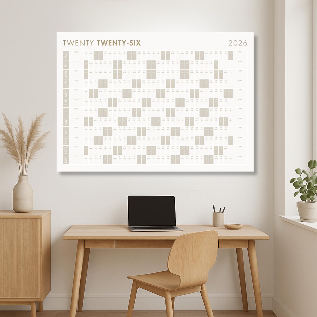 2026 Giant Wall Calendar: Scandi Minimalist A0 Year Planner (PDF ...