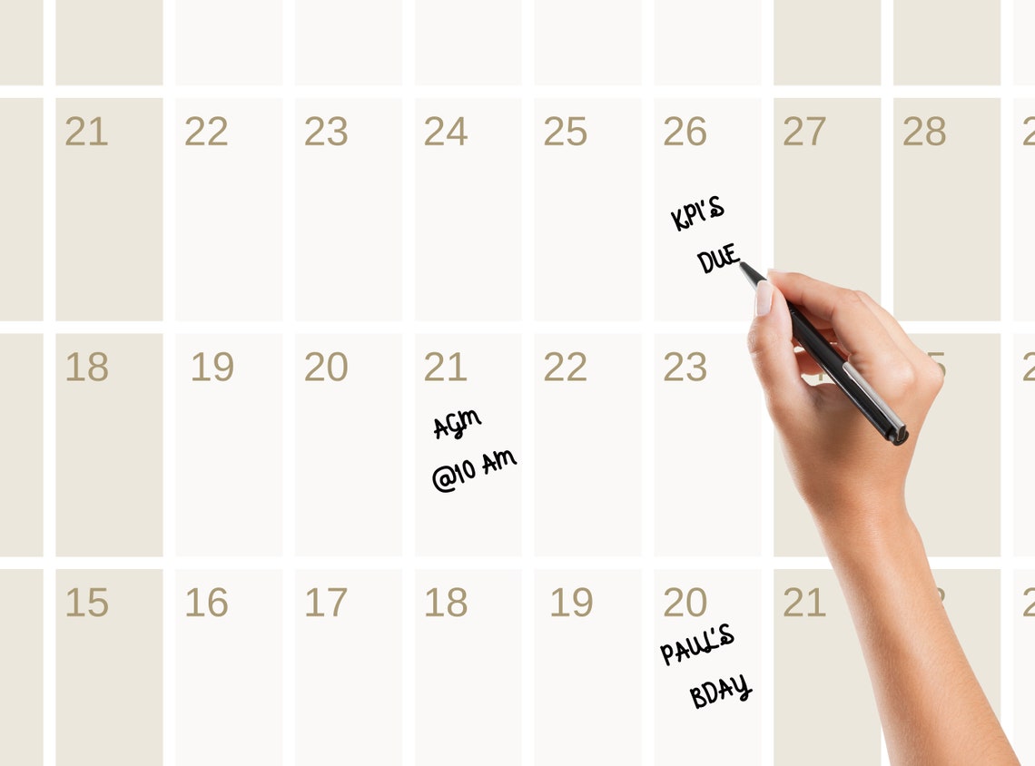 2024 A0 A1 Giant Yearly Wall Calendar Full Year Horizontal Printable ...