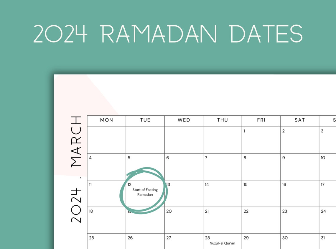 2024 Islamic Hijri Calendar muslim Holidays, Ramadan Fasting Days ...