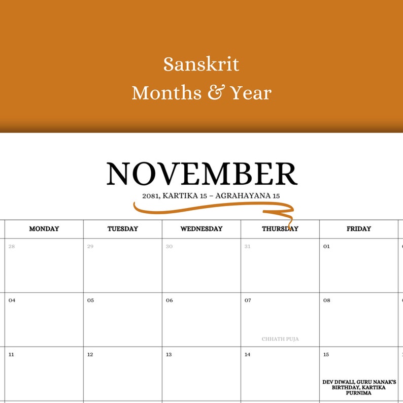 2024 Indian National Calendar sanskrit Months, Public Holidays ...