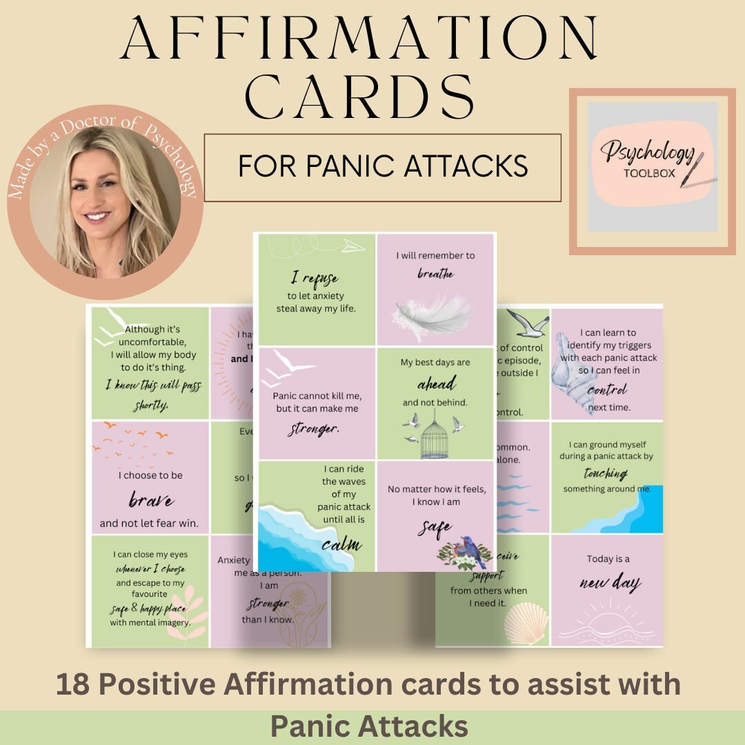 Panic Attack Affirmation Cards Anxiety Relief Psychology Toolbox - Etsy