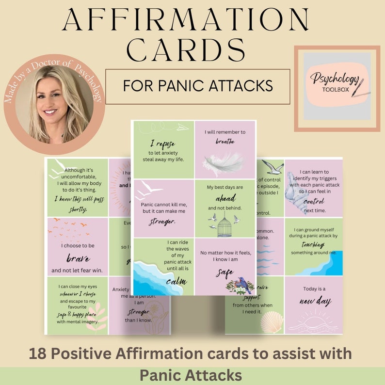 Panic Attack Affirmation Cards Anxiety Relief Psychology Toolbox - Etsy