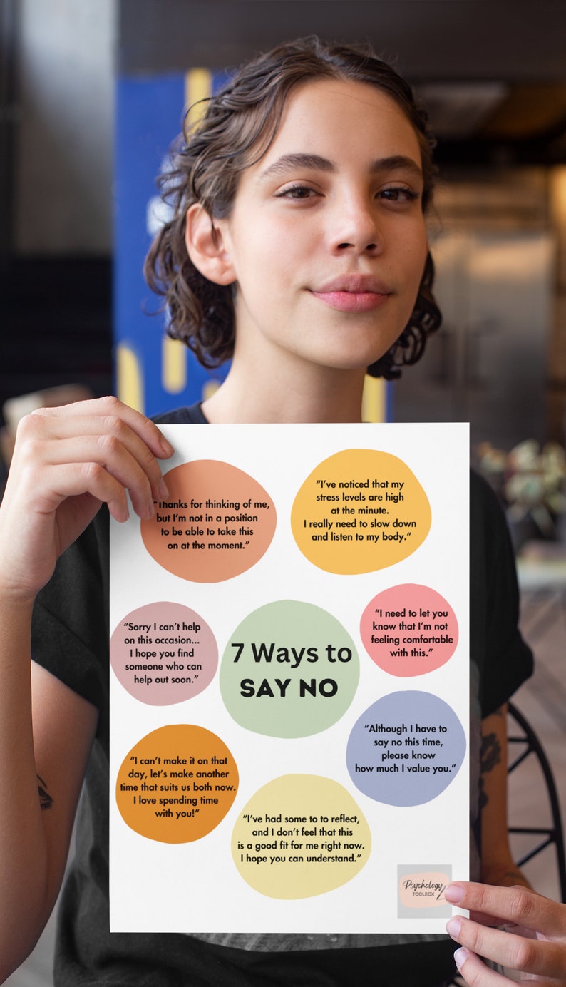 7 Ways to Say No Worksheet | People Pleasing Worksheet | Assertive ...