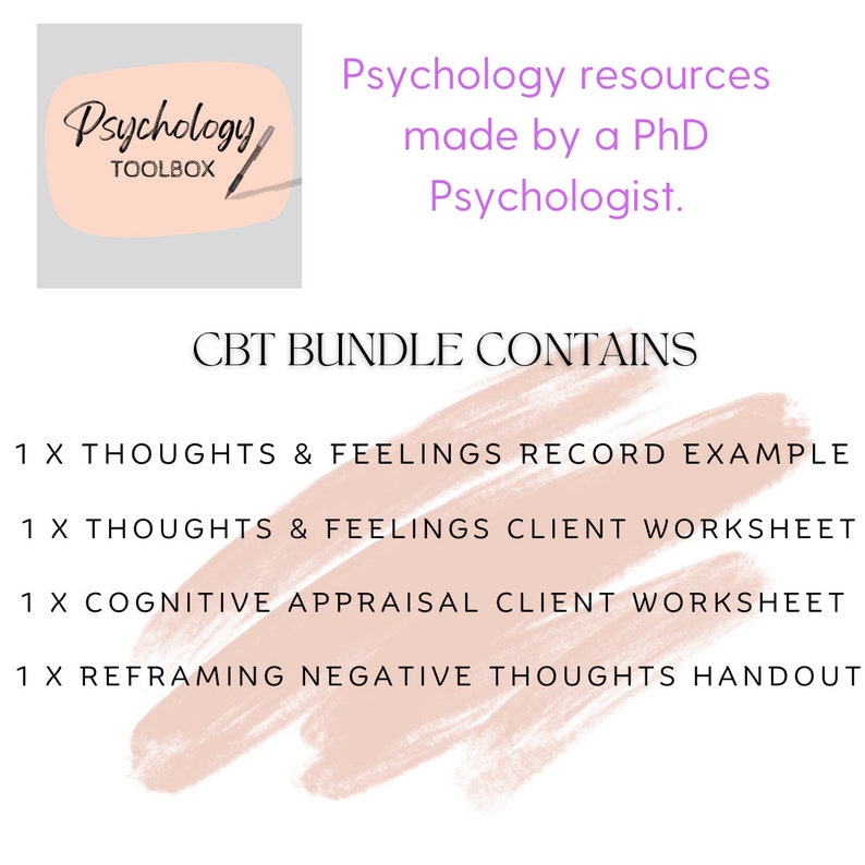CBT Thought Record Bundle | Cognitive Appraisal | Reframing Negative ...