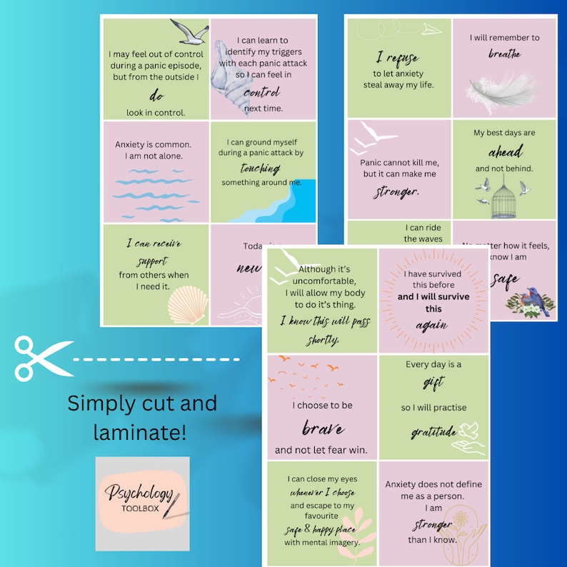 Panic Attack Affirmation Cards Anxiety Relief Psychology Toolbox - Etsy