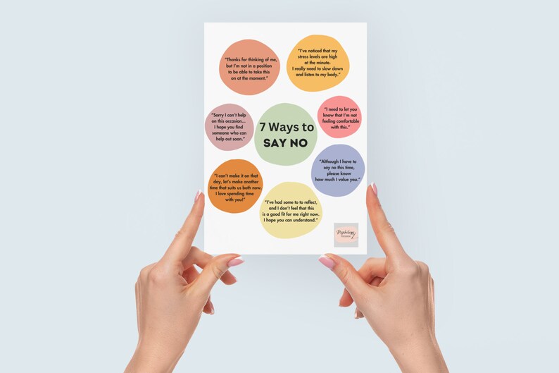 7 Ways to Say No Worksheet | People Pleasing Worksheet | Assertive ...
