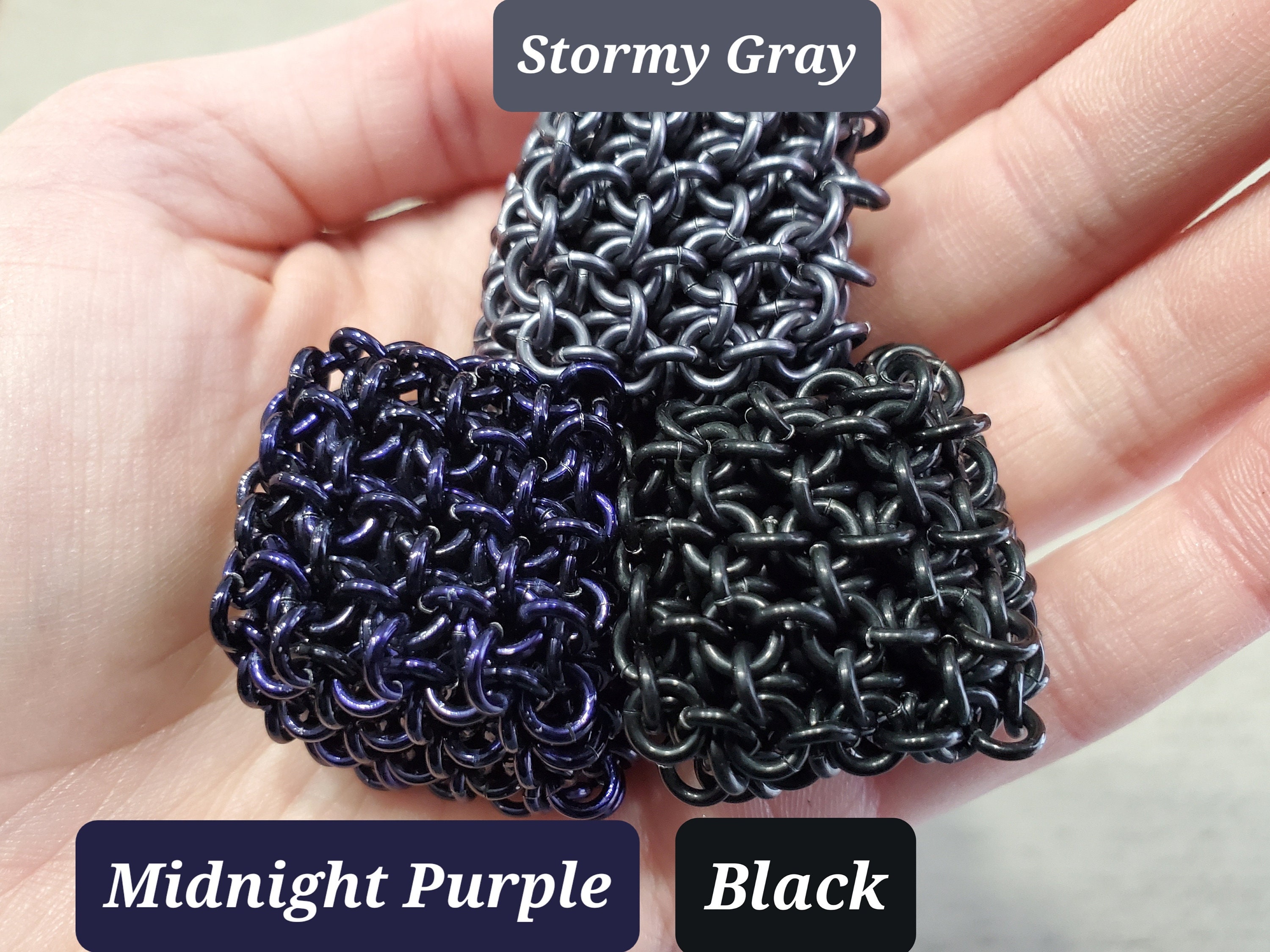 Jelly Cube Stormy Gray Aluminum Chainmail Fidget Square Metal Ornament ...