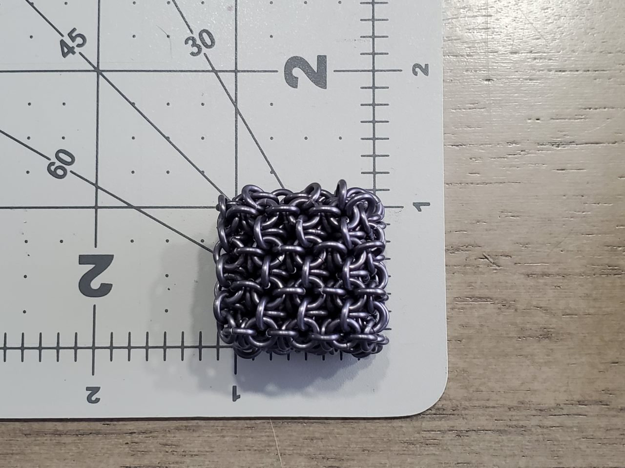 Jelly Cube Stormy Gray Aluminum Chainmail Fidget Square Metal Ornament ...