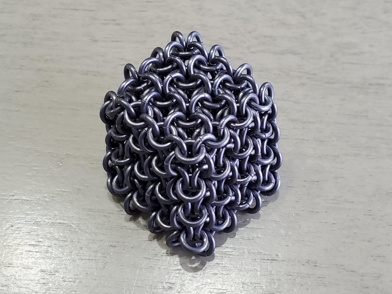 Jelly Cube Stormy Gray Aluminum Chainmail Fidget Square Metal Ornament ...