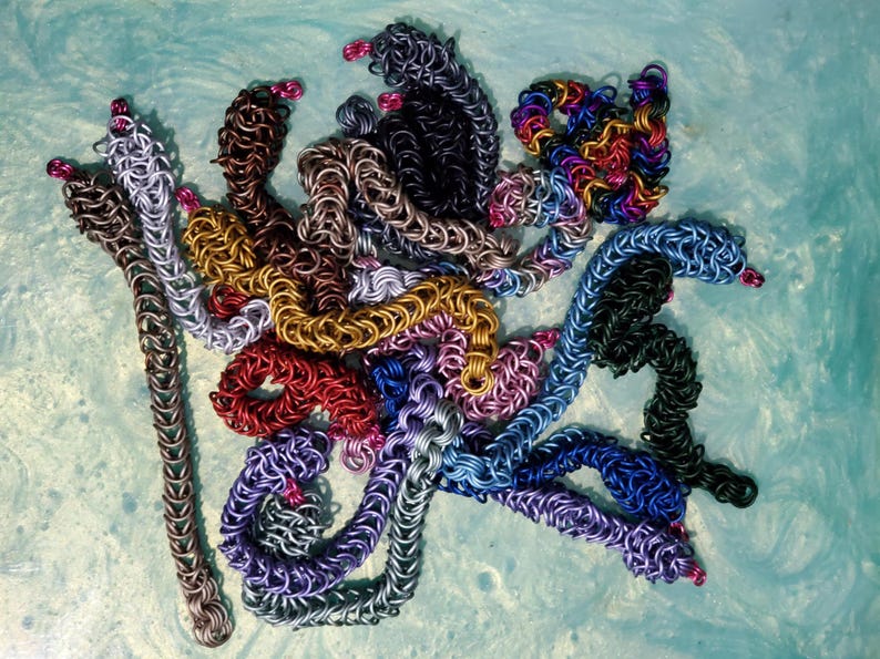 Snake - Chainmail Fidget Toy - Aluminum - 3D Articulating Serpent ...