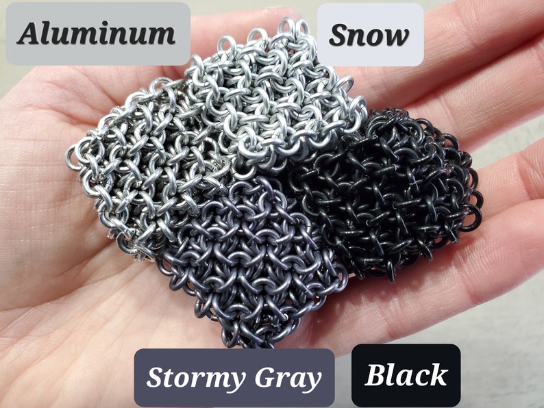 Jelly Cube Stormy Gray Aluminum Chainmail Fidget Square Metal Ornament ...
