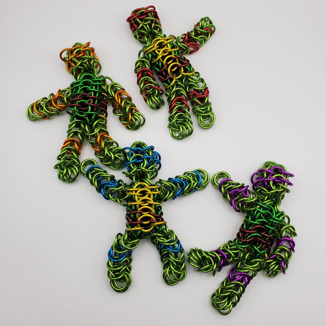 Chainmail Fidget Toy – Metal Ragdoll Stick Figure Keychain - Etsy